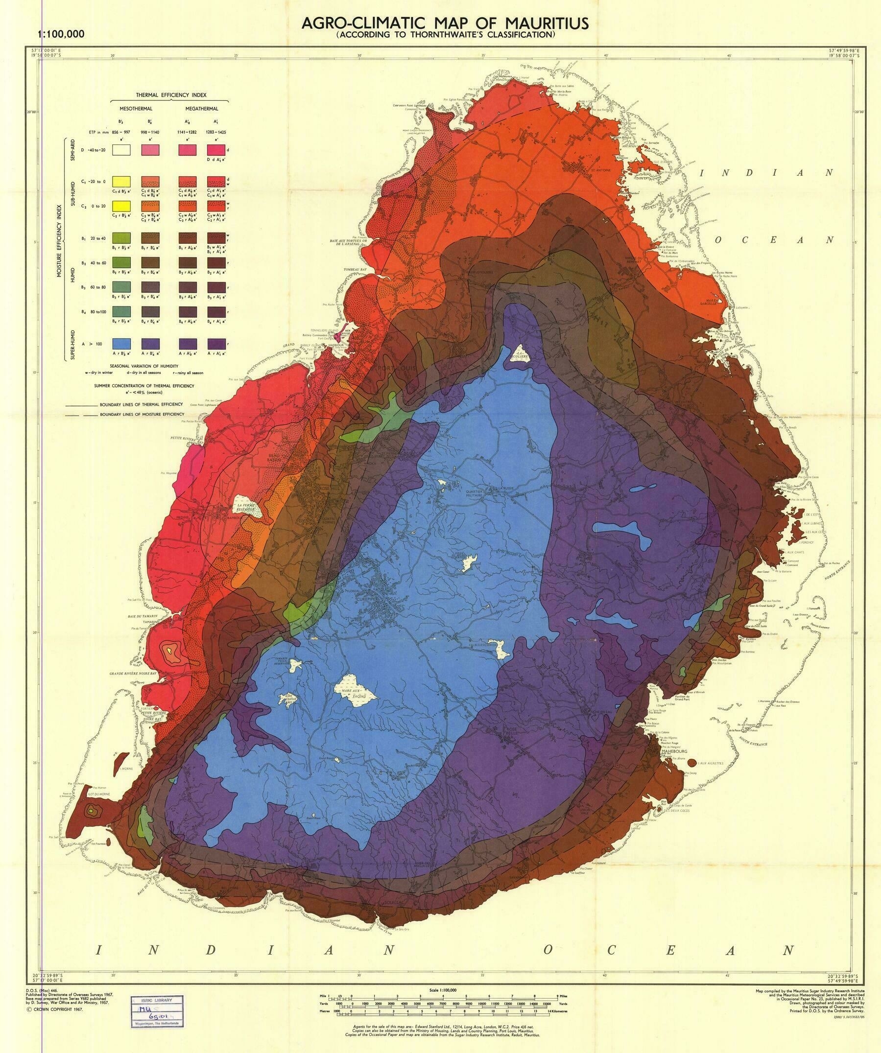 Agro-Climatic Map of Mauritius (1967)