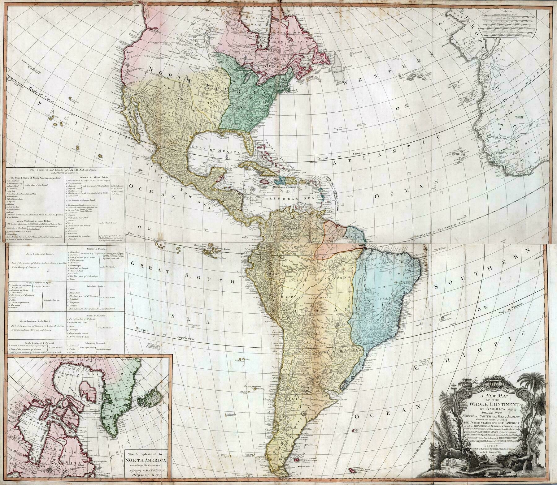 1783 composite map of the Americas