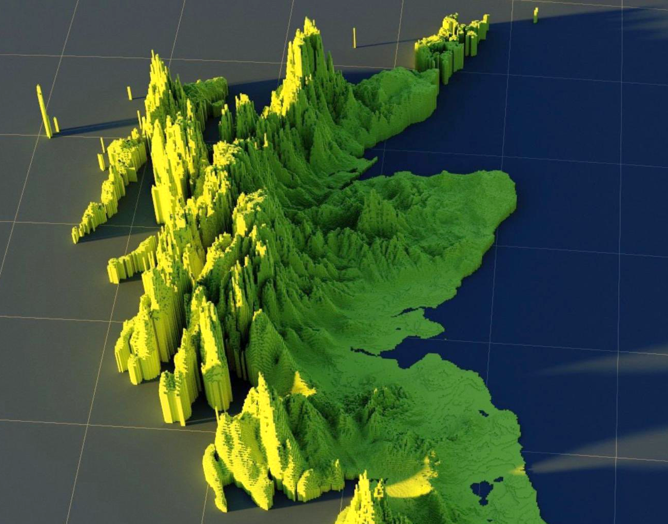 3D Rainfall Map of Scotland