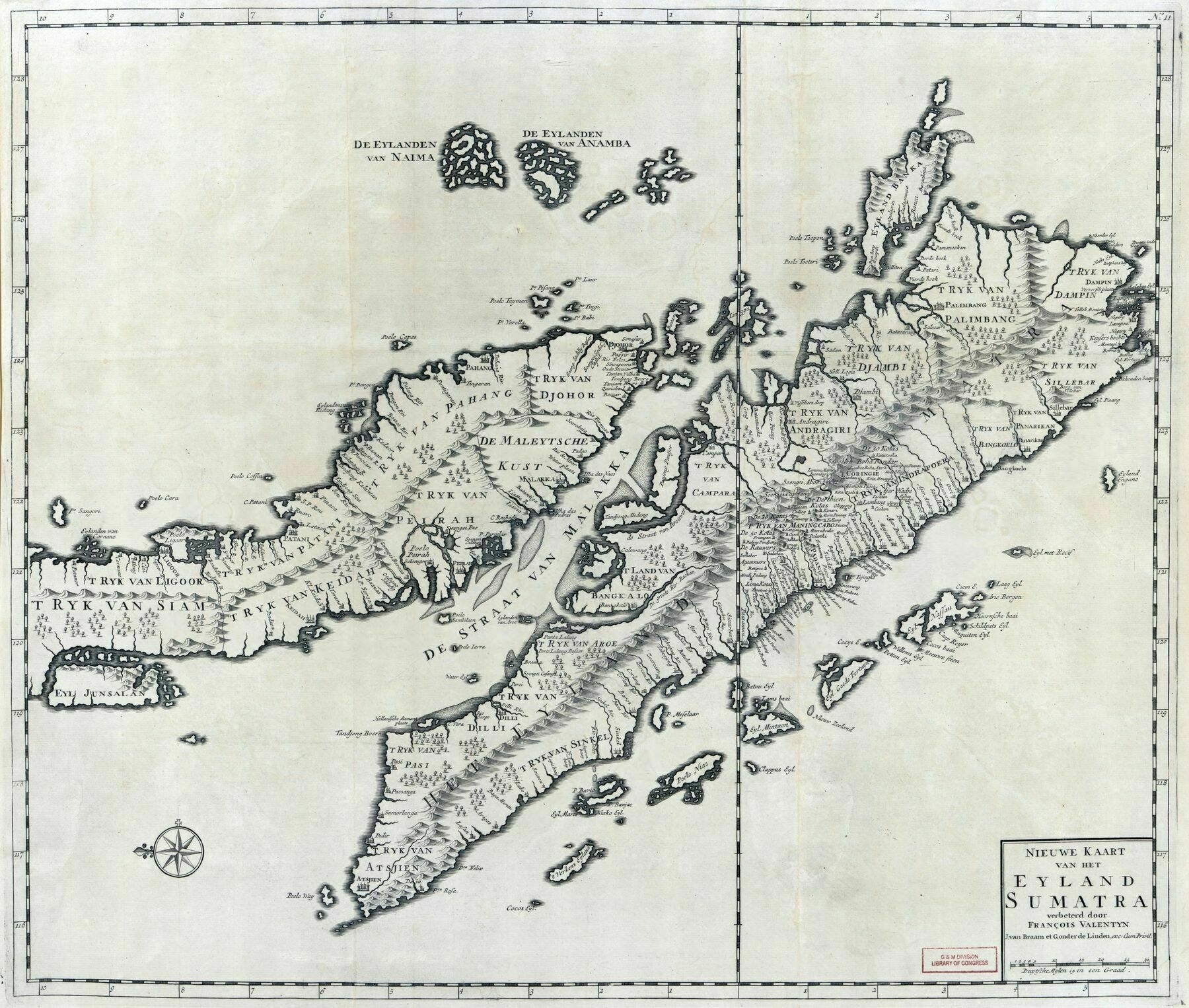 1726 map of Sumatra and the Malay Peninsula